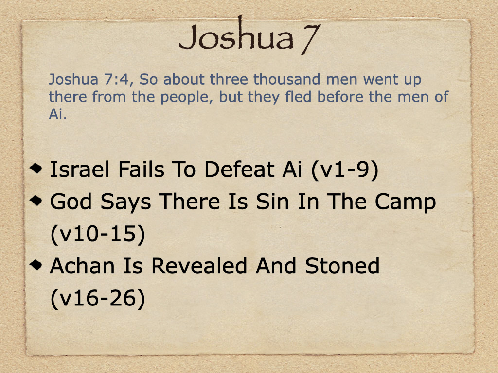 Study Joshua 7 on FerventWord