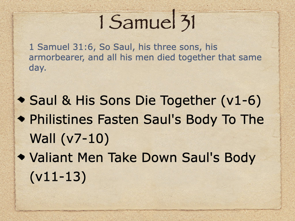 Study 1 Samuel 31 on FerventWord