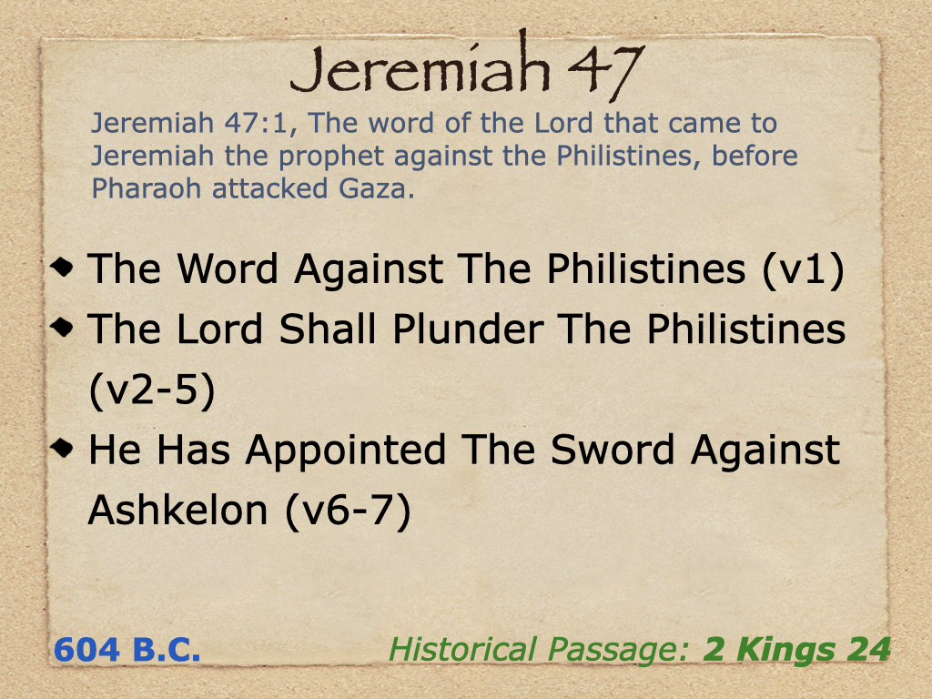 Study Jeremiah 47 on FerventWord