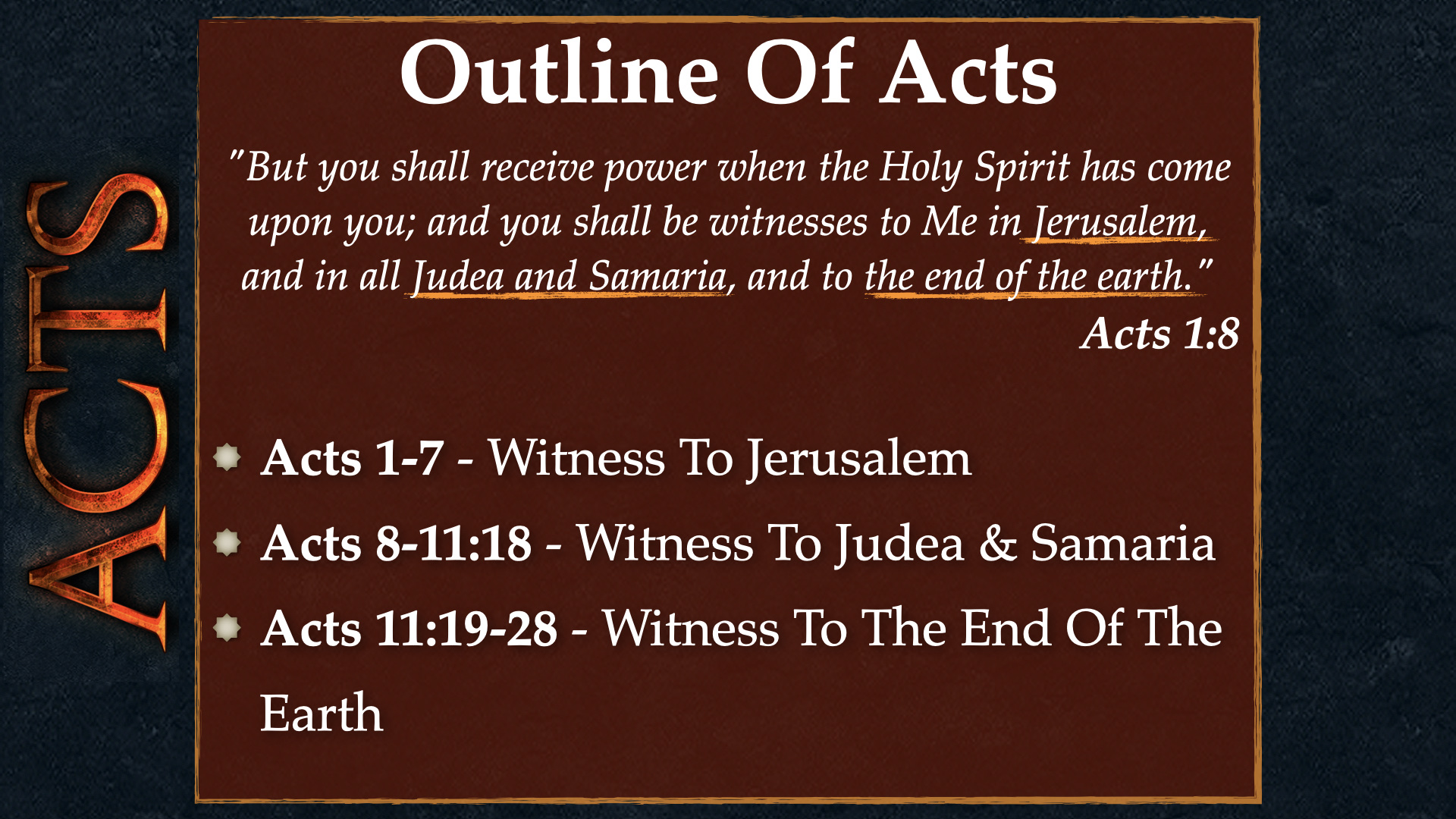 Study Acts 1 on FerventWord